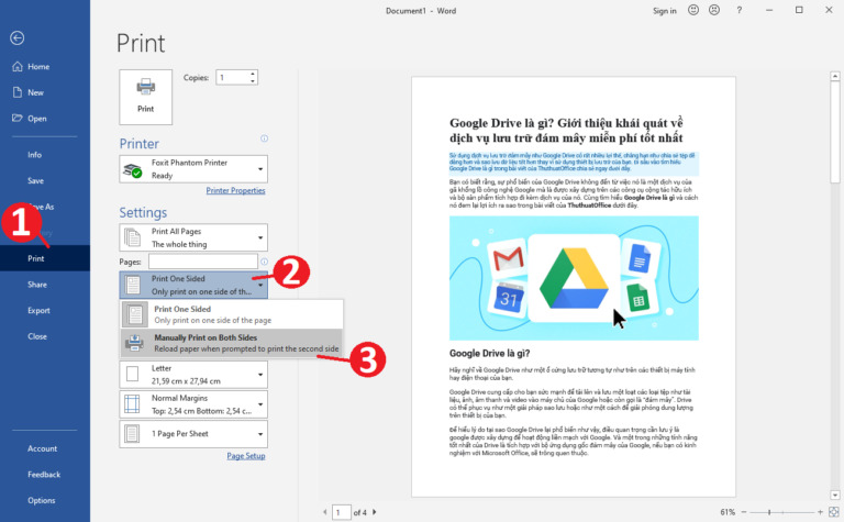 Cách in 2 mặt trong Word ngay cả máy in 1 mặt vẫn làm được
