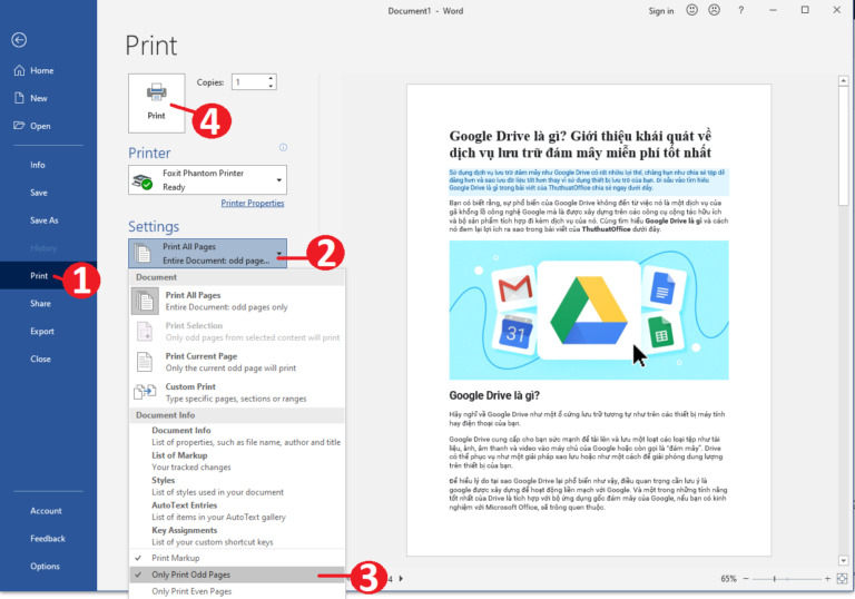 Cách in 2 mặt trong Word ngay cả máy in 1 mặt vẫn làm được