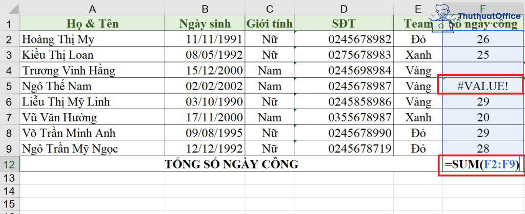 Lỗi Value Trong Excel Và Cách Khắc Phục Trong 8 Hàm Cụ Thể 