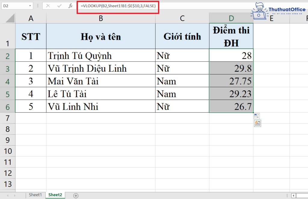 3 bước sử dụng hàm VLOOKUP trong Excel cực đơn giản 2022