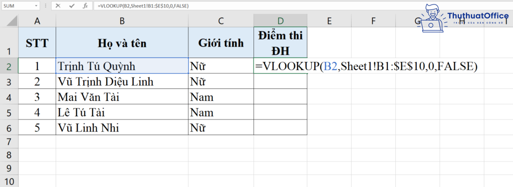 3 bước sử dụng hàm VLOOKUP trong Excel cực đơn giản 2022